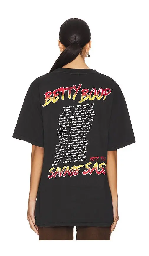 Philcos Betty Boop Savage Sass Tour Boxy Tee - Black Pigment